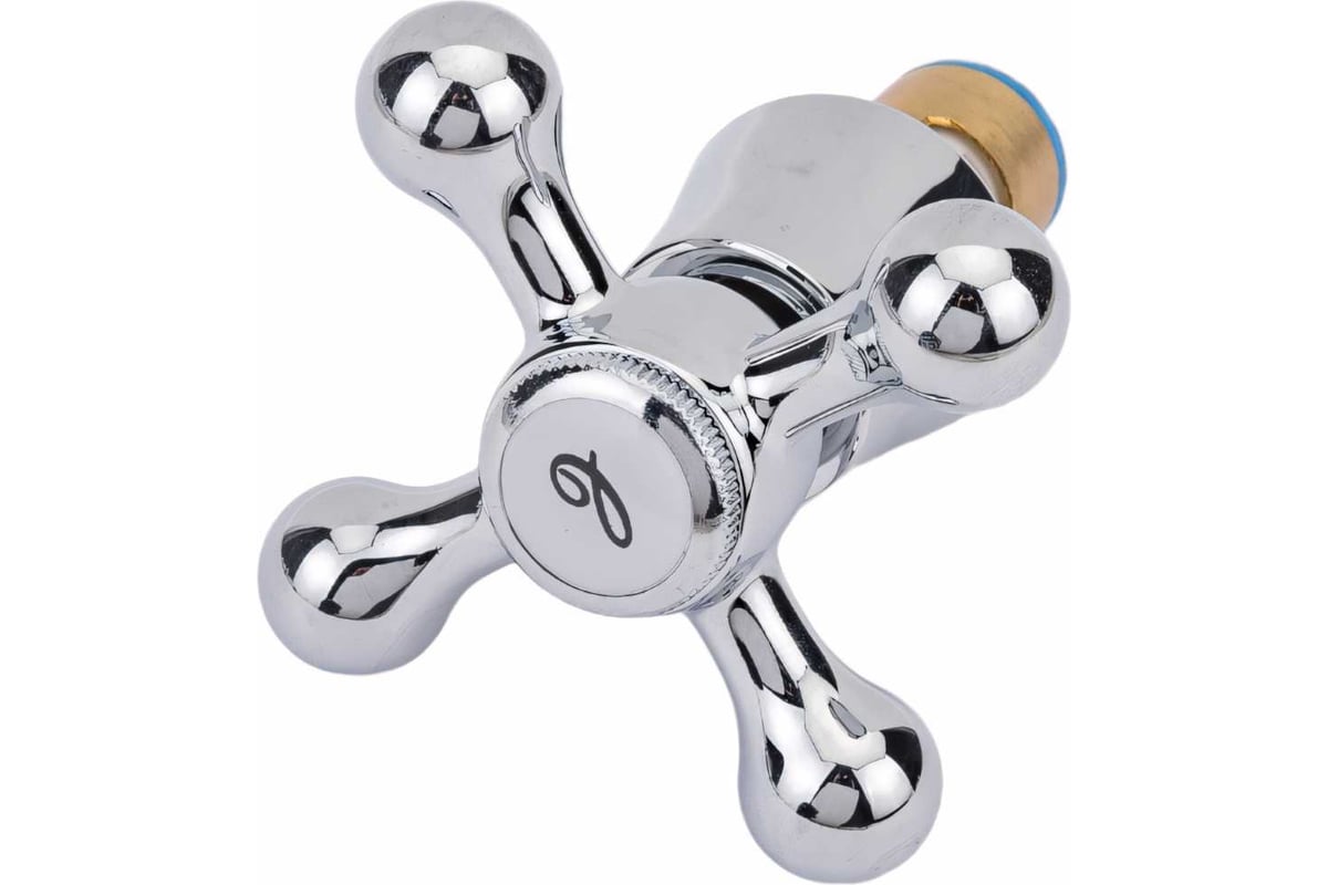 Кран-букса LEDEME 1/2, керамика, 20 шлицов, угол поворота 90°, с маховиком крест LH08 114080 ...