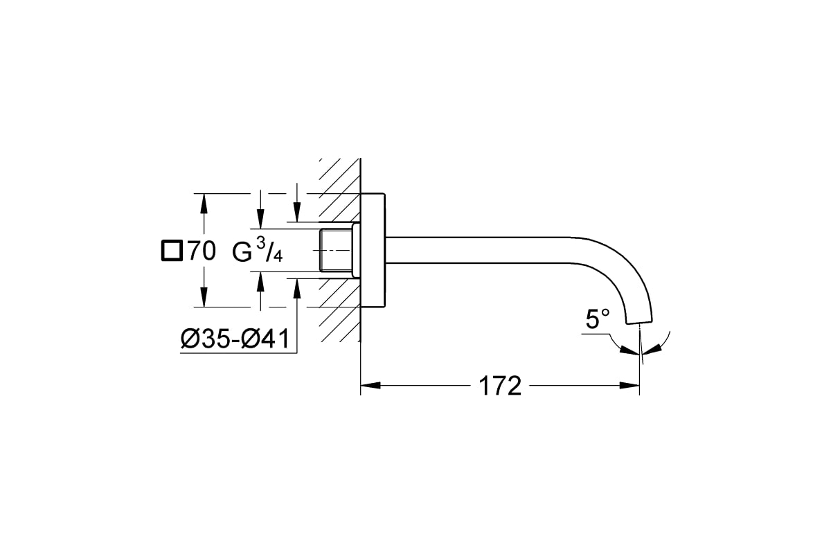 Излив для ванны Grohe Allure вынос 172 мм 13264000 - выгодная цена ...