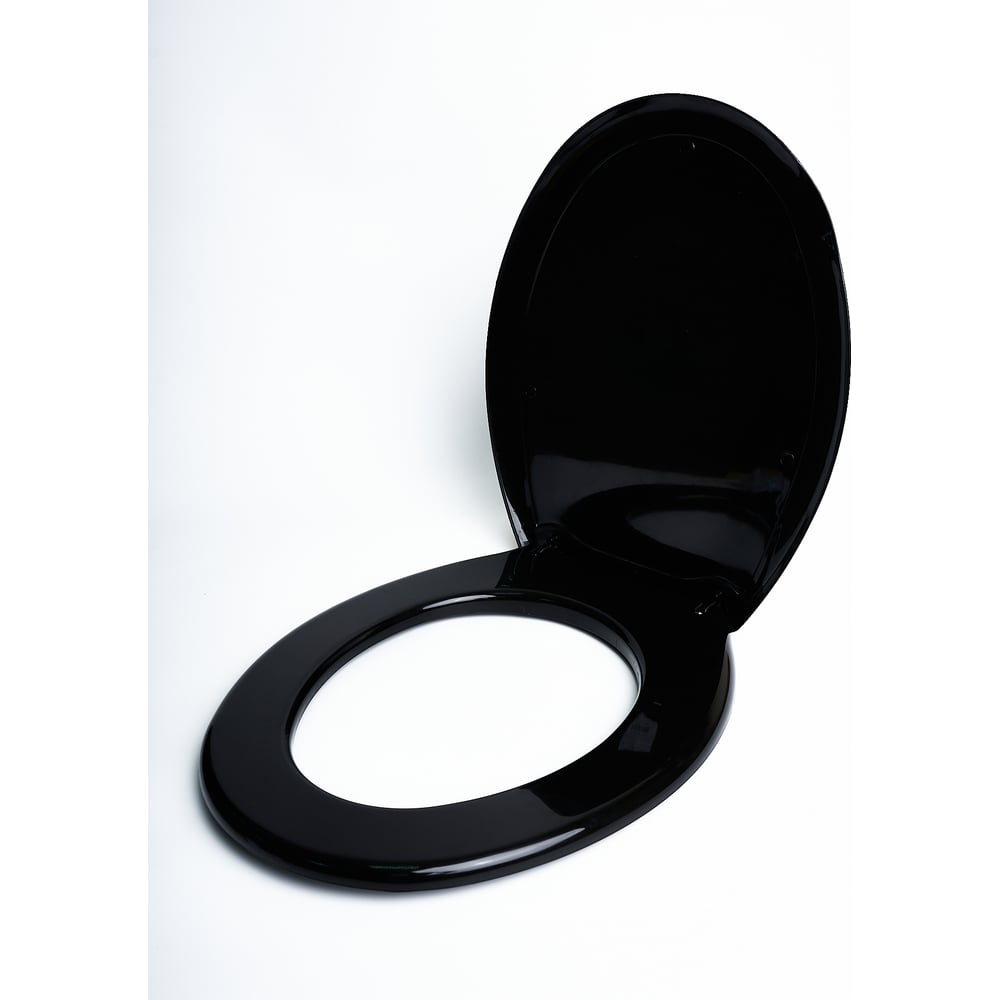 Сиденье для унитаза VIRPLAST с крышкой, черное, пластиковое, с ...