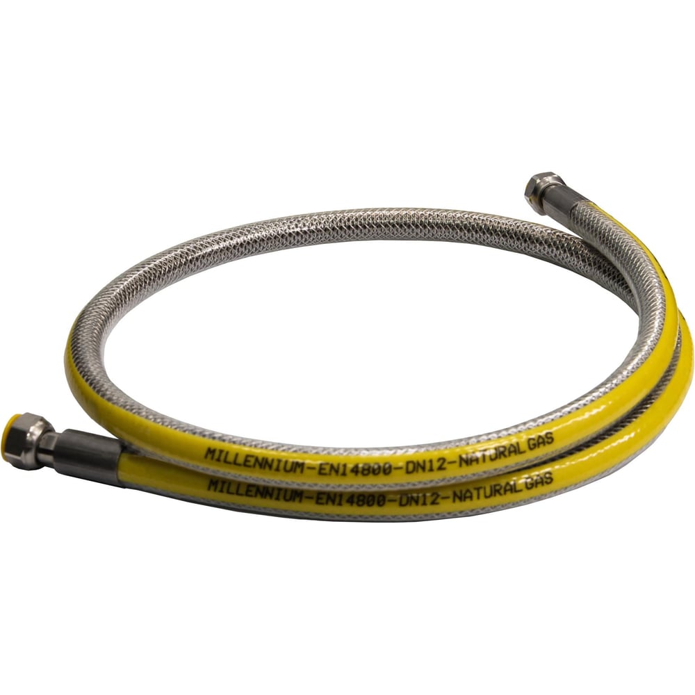 Газовый шланг сильфонный Millennium в оплетке Eurogas 2 м, 1/2 гайка ...