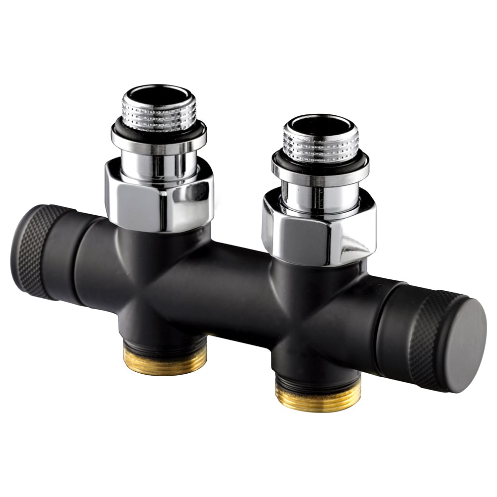 Прямой узел SR Rubinetterie Tondera 50 мм, запорный 1/2"х3/4" Е, черный ...