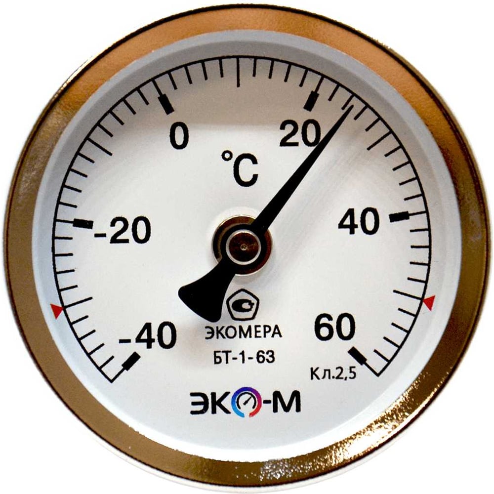 Термометр биметаллический ЭКО-М ЭКОМЕРА БТ-1-63, -40-60С, L=60 БТ-1-63 ...