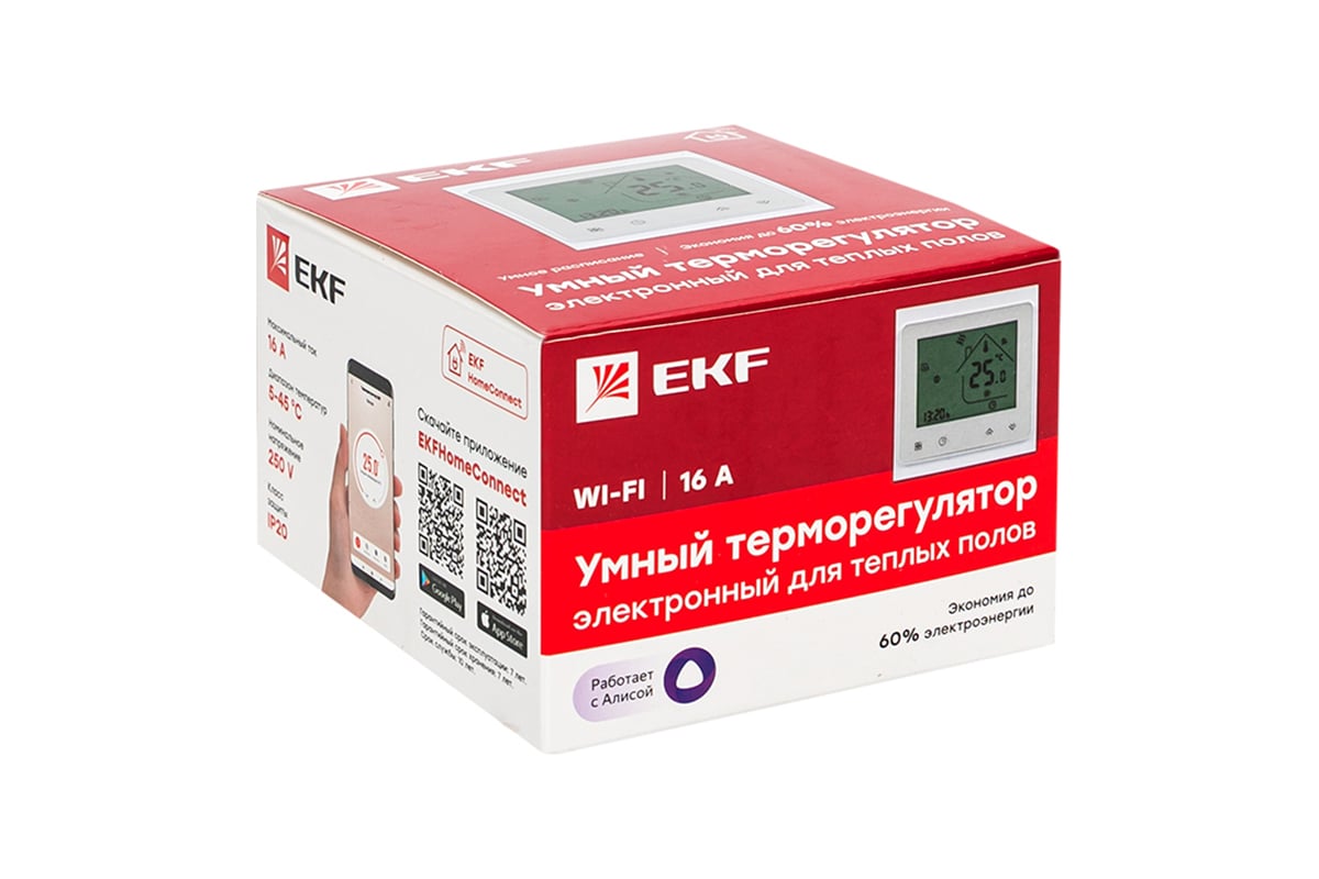 Умный терморегулятор для теплых полов EKF Wi-Fi Connect ett-4 - выгодная цена, отзывы ...