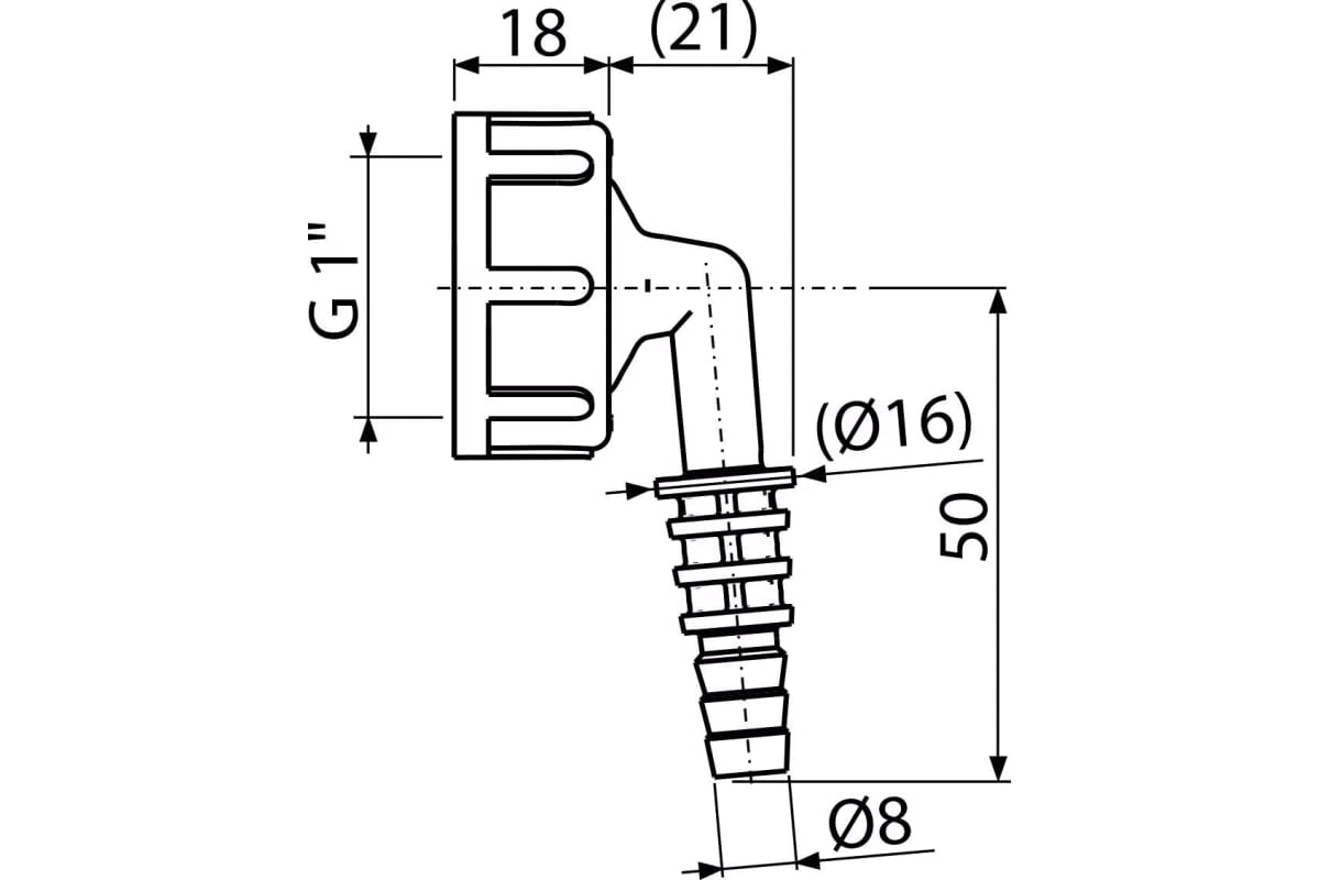 Штуцер Alca Plast G1"/8–16 P0049-ND - выгодная цена, отзывы ...