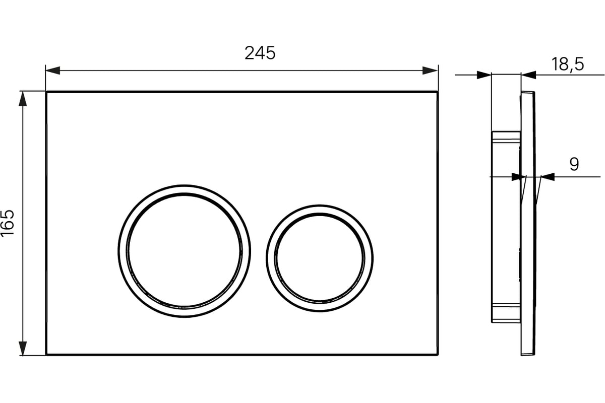 Универсальная клавиша смыва IDDIS Unifix чёрная 003 UNI03BCi77 ...