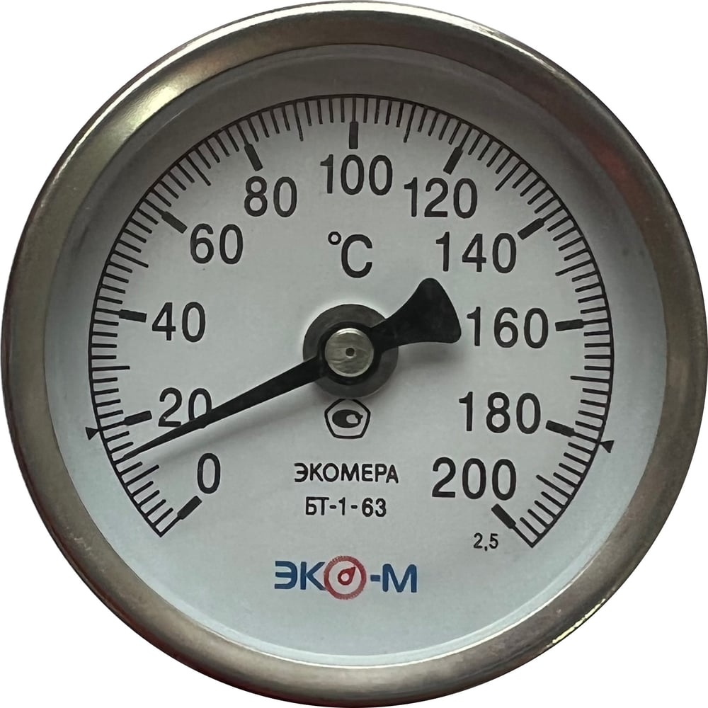 Биметаллический термометр ЭКО-М ЭКОМЕРА БТ-1-63, 0-200С, L=40 БТ-1-63 ...