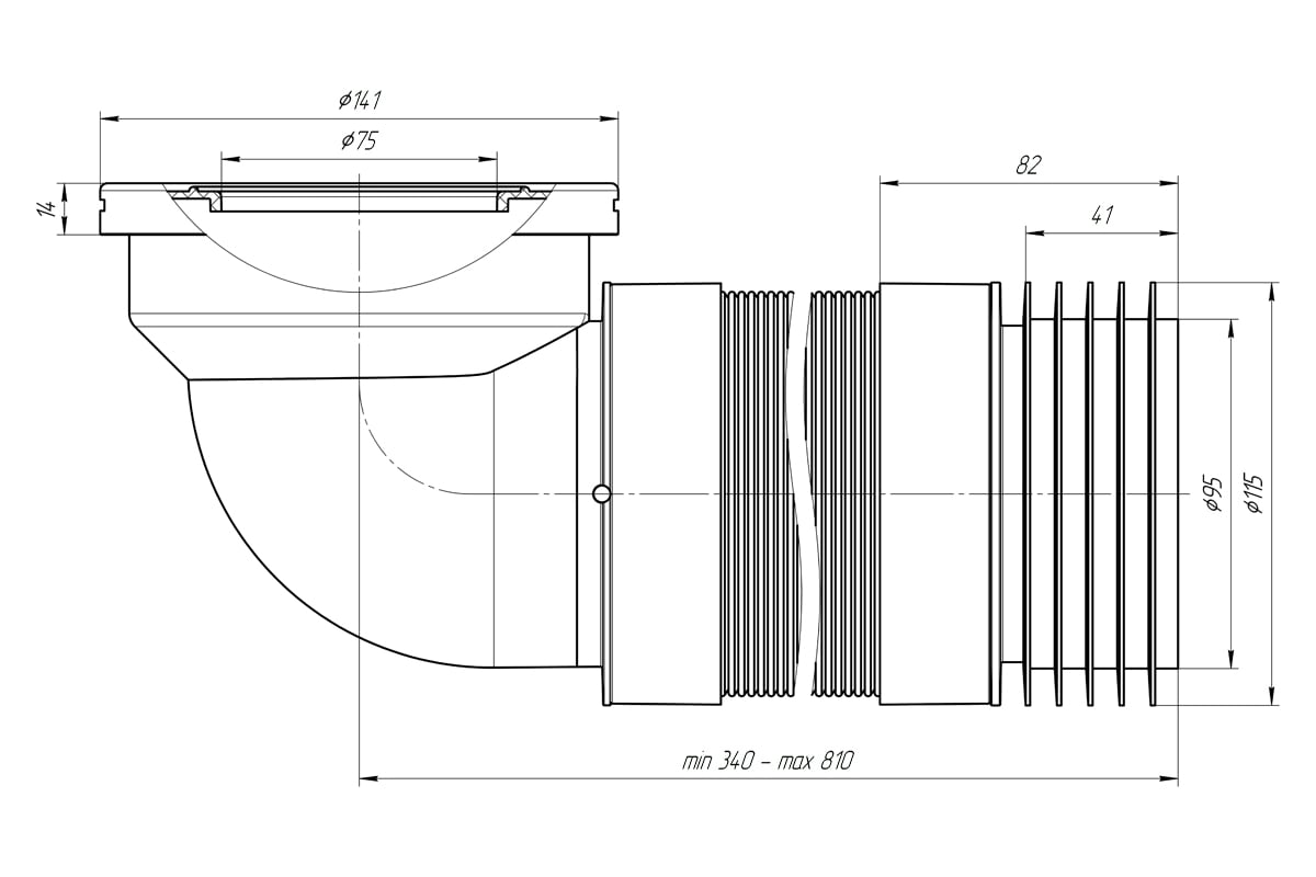 Гофра для унитаза АНИ пласт угол 90 градусов K729R - выгодная цена ...