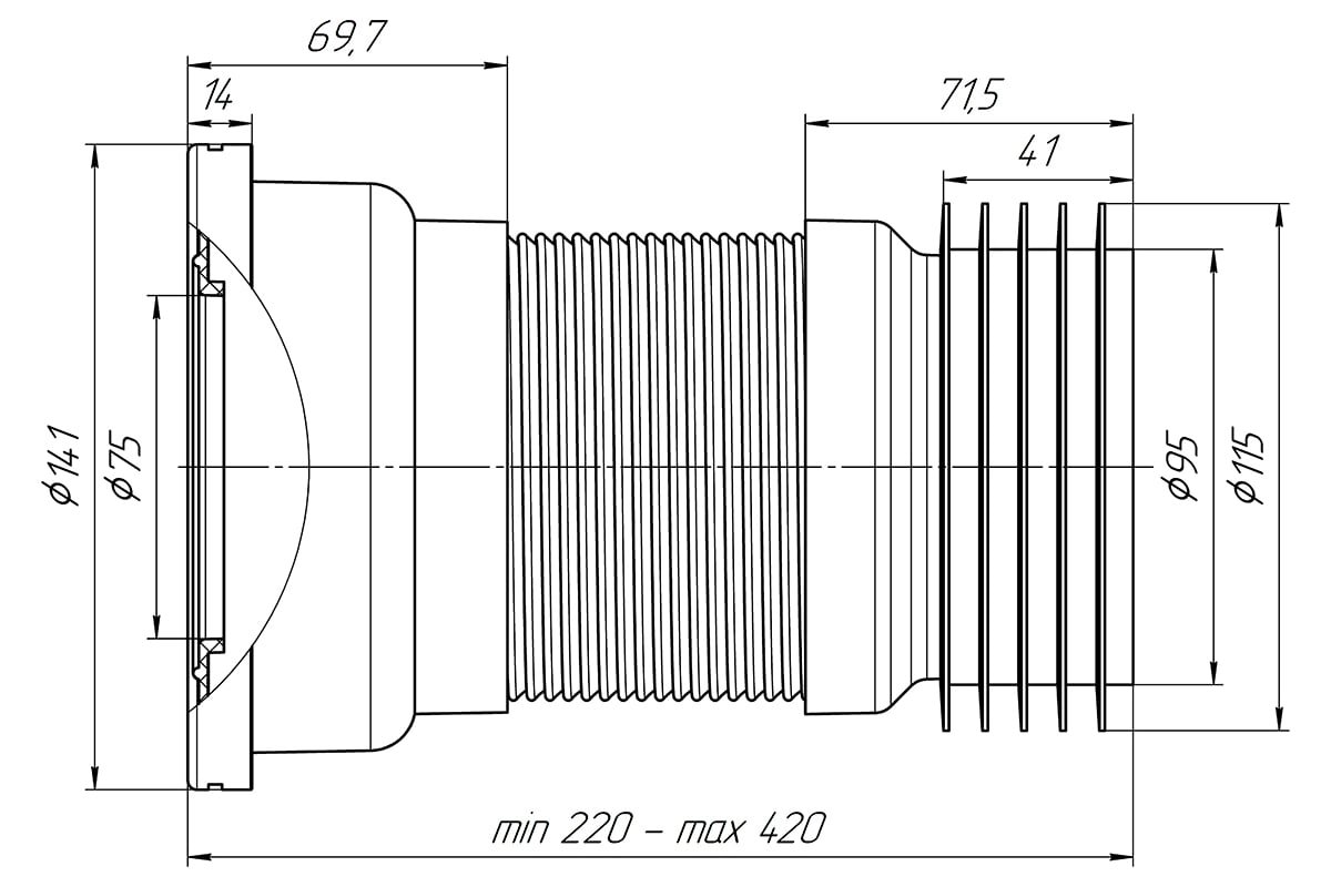 Гофра для унитаза АНИ пласт K918 - выгодная цена, отзывы ...