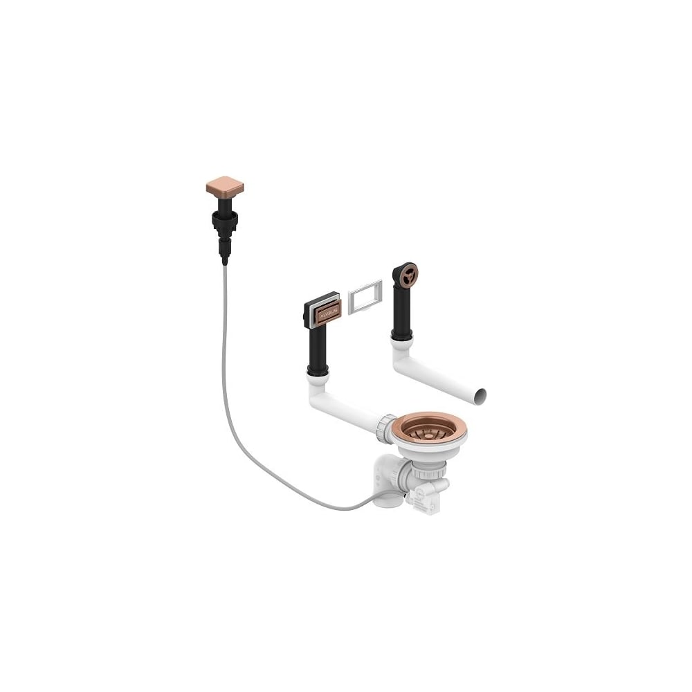 Выпуск для мойки с вертикальным переливом ALVEUS pop up copper с рамкой ...