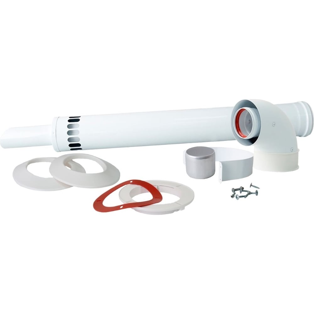 Универсальный коаксиальный дымоход комплект с наконечником антилед 60/ ...