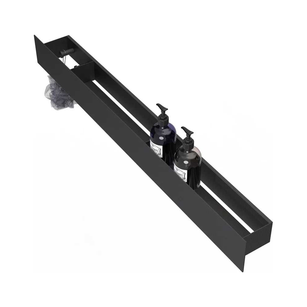 Полка Граф Держалкин Skyline patron 90x9.2x9, крючки слева, черная Fl ...