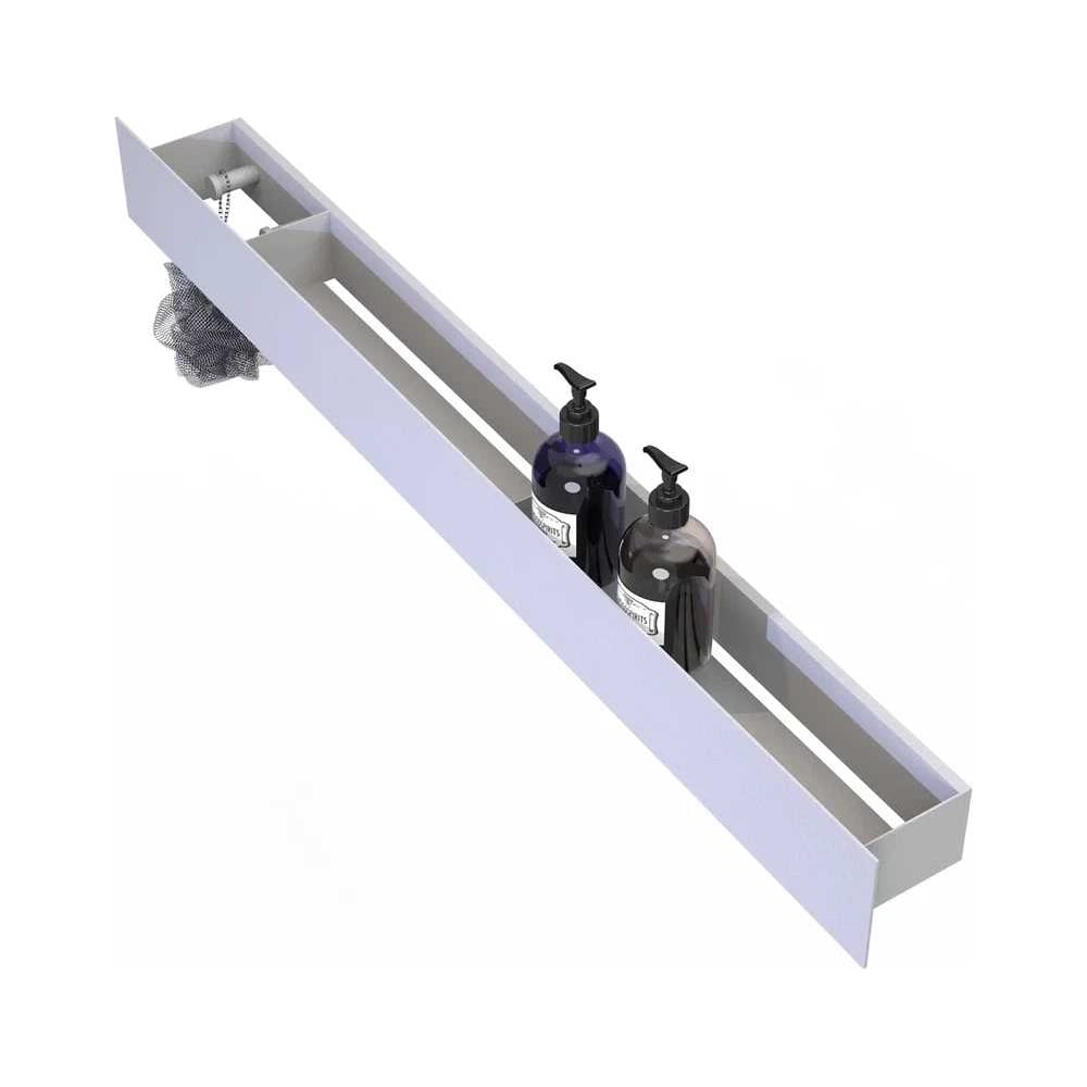 Полка Граф Держалкин Skyline patron 90x9.2x9, крючки слева, белая Fl ...