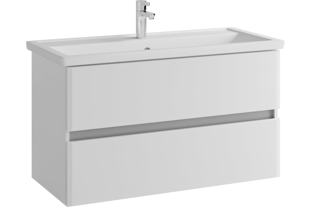 Подвесная тумба для ванной комнаты Sanstar Велья 100, белая, без ...