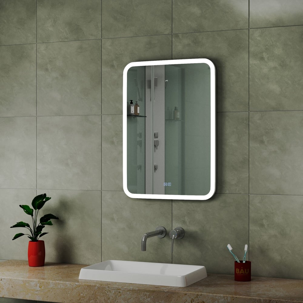 Зеркало Bauedge Bau Stil 50x70, антипар, LeD подсветка, сенсор ...