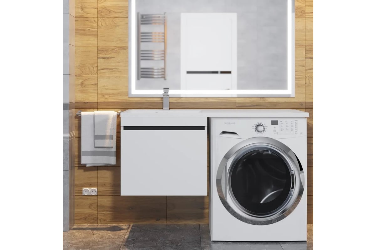 Тумба под стиральную машину Uperwood Magenta 60 см, подвесная, белая ...