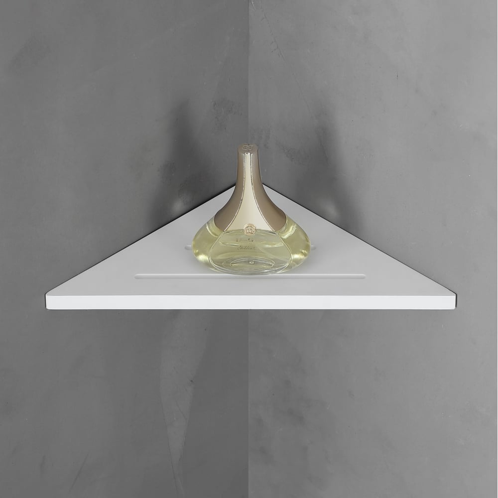 Угловая полочка для ванной комнаты ABBER Stein белая матовая AS1652 ...