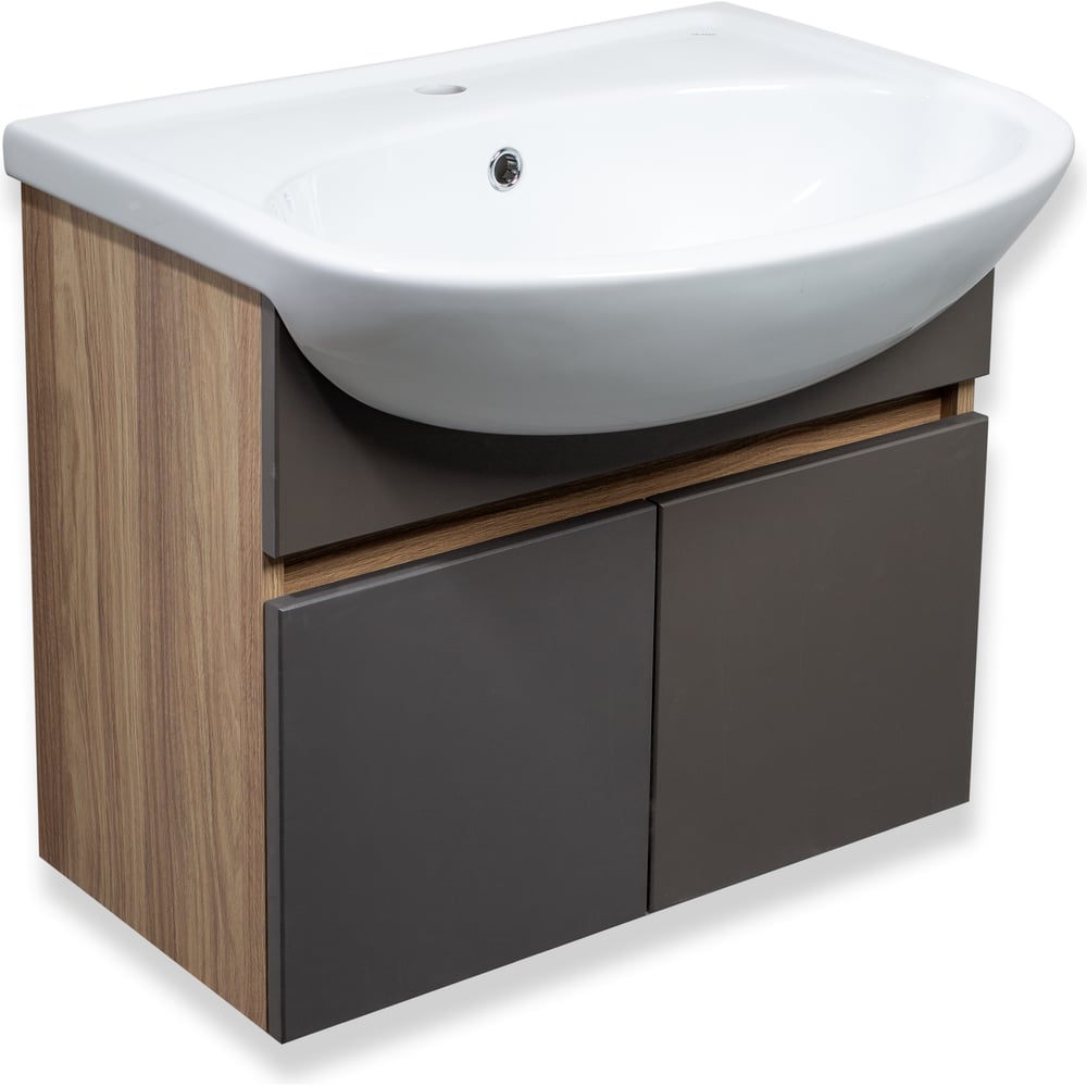 Тумба Runo Лада 50 подвесная графит под умывальник 00-00001367 ...