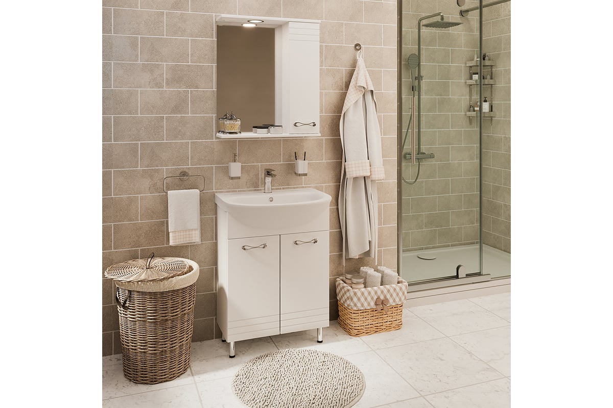 Тумба Emmy Рио 55 под умывальник Уют 55, белый 310057 - выгодная цена ...