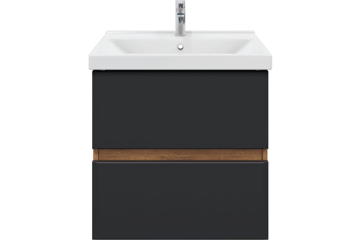 Тумба подвесная для ванной комнаты Sanstar Graffa 50 без раковины, Дуб ...