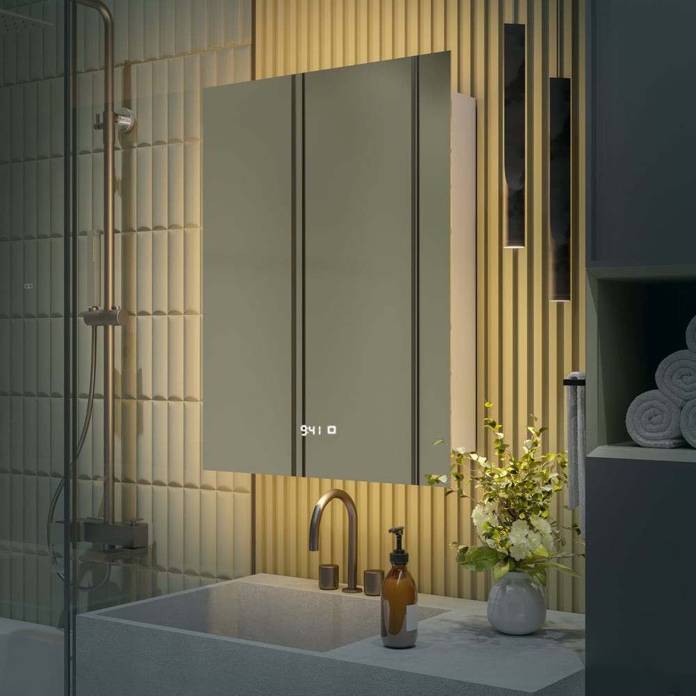 Зеркало-шкаф ALIAS Квартал 70x50 c тройной LED-подсветкой, правый sh70504r - выгодная цена ...