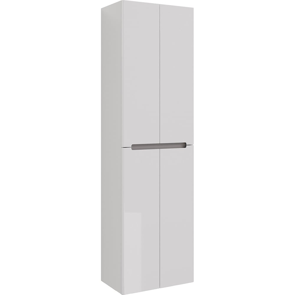 Пенал Lemark BUNO 50 см, подвесной/напольный, 4-х дверный, цвет планки: серый, цвет корпуса ...