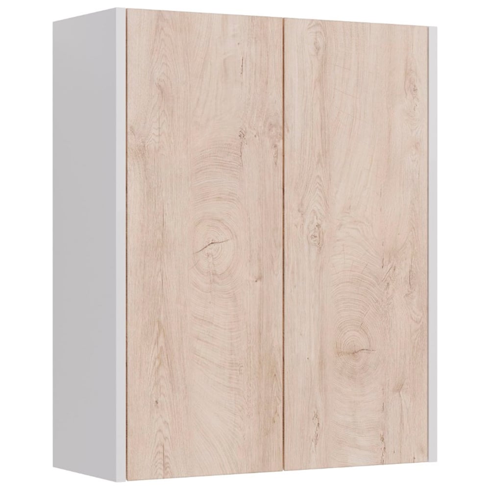 Шкаф Lemark COMBI 60 см, подвесной, 2-х дверный, цвет фасада: дуб кантри, цвет корпуса: белый ...