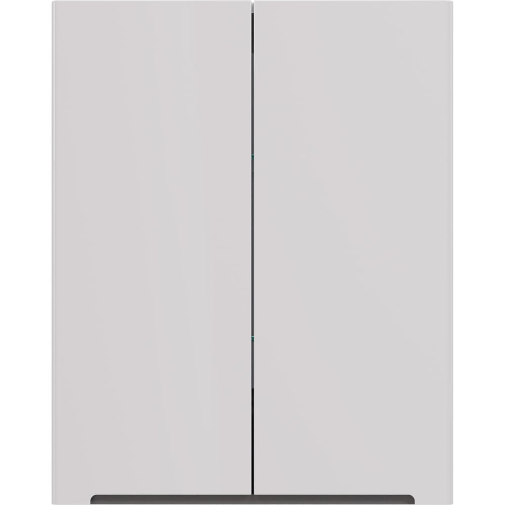 Шкаф Lemark BUNO 60 см, подвесной, 2-х дверный, цвет планки: серый, цвет корпуса, фасада: белый ...