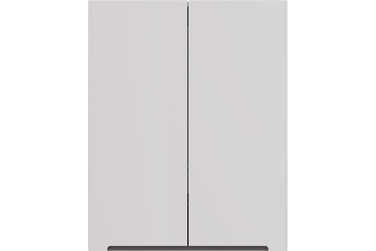 Шкаф Lemark BUNO 60 см, подвесной, 2-х дверный, цвет планки: серый, цвет корпуса, фасада: белый ...