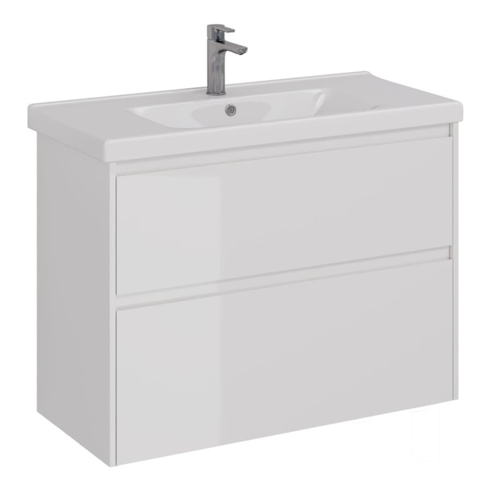 Тумба Lemark COMBI 100 см под 1 раковину, подвесная/напольная, 2 ящика, цвет корпуса, фасада ...