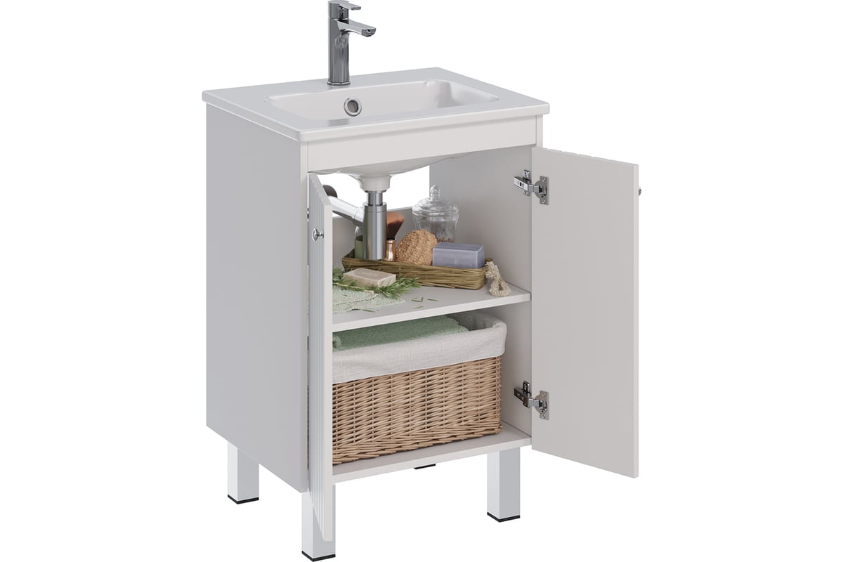 Тумба Lemark ROMANCE 60 см под 1 раковину, подвесная/напольная, 2-х дверная, цвет корпуса ...