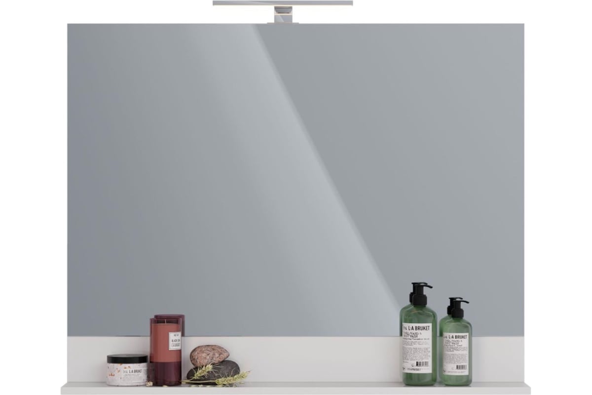 Зеркало Lemark ROMANCE 100 см, с полкой, белый глянец LM07R100Z - выгодная цена, отзывы ...