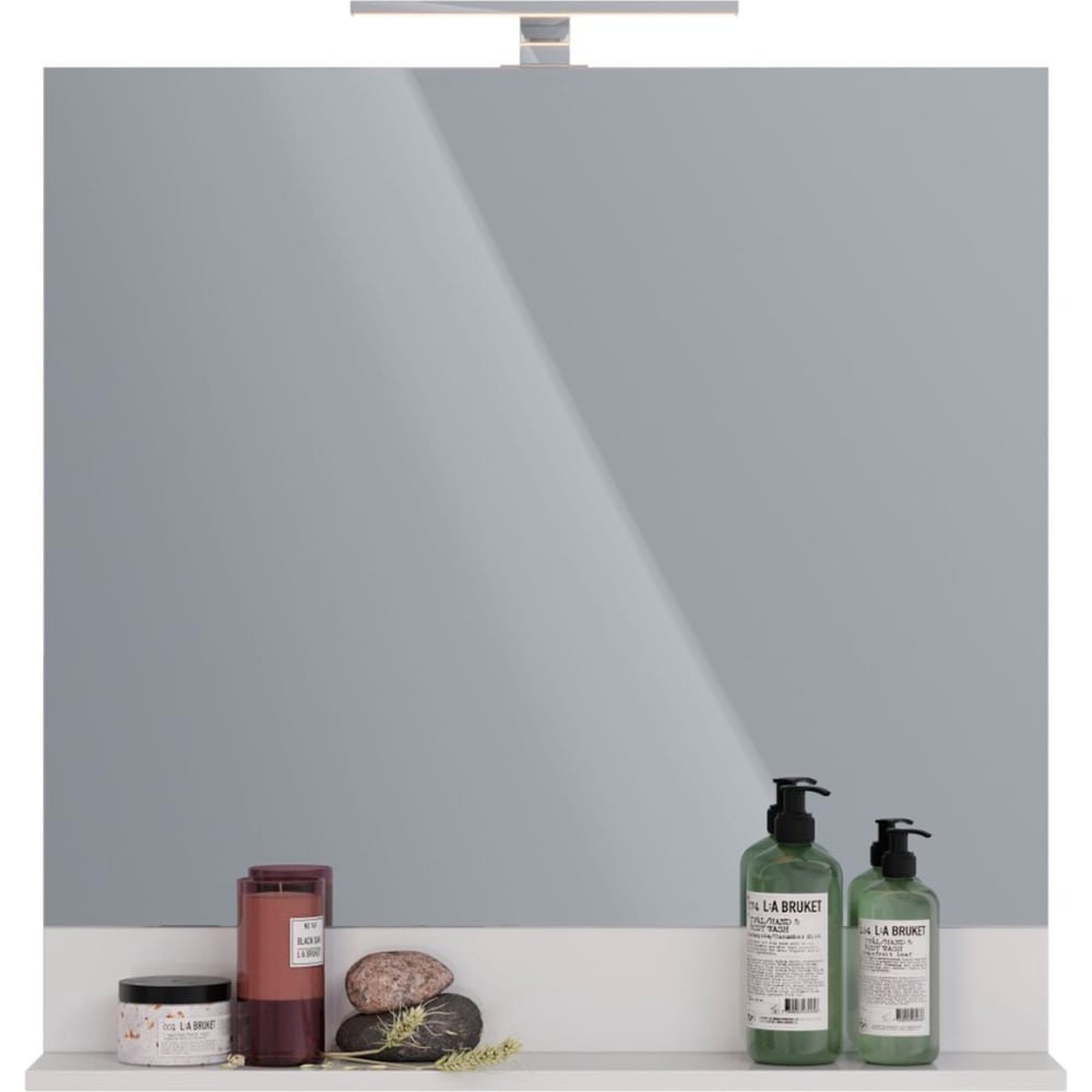 Зеркало Lemark ROMANCE 80 см, с полкой, белый глянец LM07R80Z - выгодная цена, отзывы ...