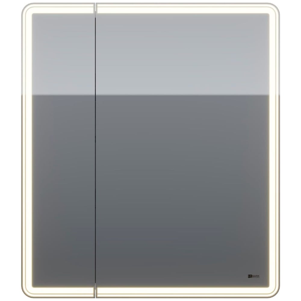 Шкаф зеркальный Lemark ELEMENT 70x80 см, 2-х дверный, с подсветкой, с розеткой, цвет корпуса ...
