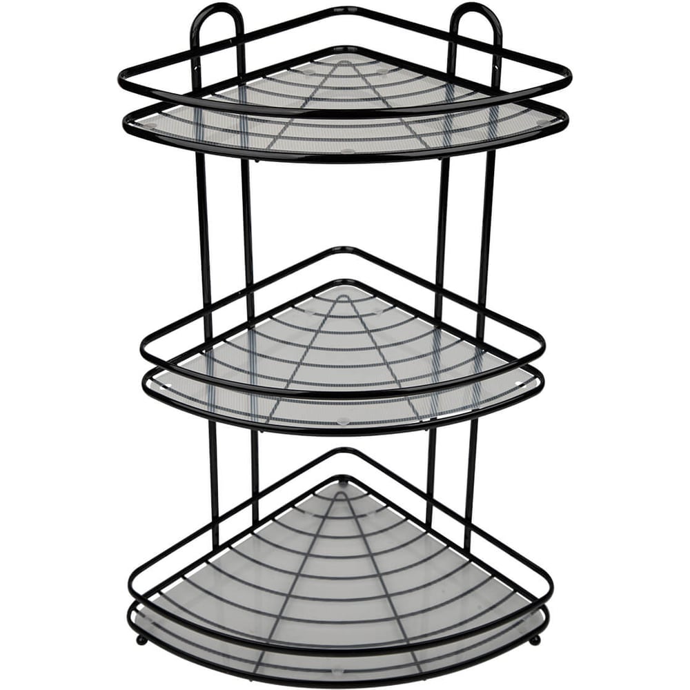 Полка 3-ая угловая SAKURA HO-2215, 255x255x590 мм, BL, черный 028136 ...