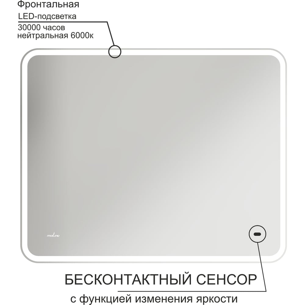 Зеркало MIXLINE Турин 1000_800 ШВ бесконтактный сенсор, светодиодная ...