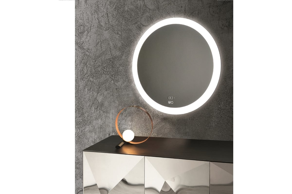 Зеркало DORATIZ Миа с LED подсветкой d770 - 3, подогрев, часы, 2711.915 ...