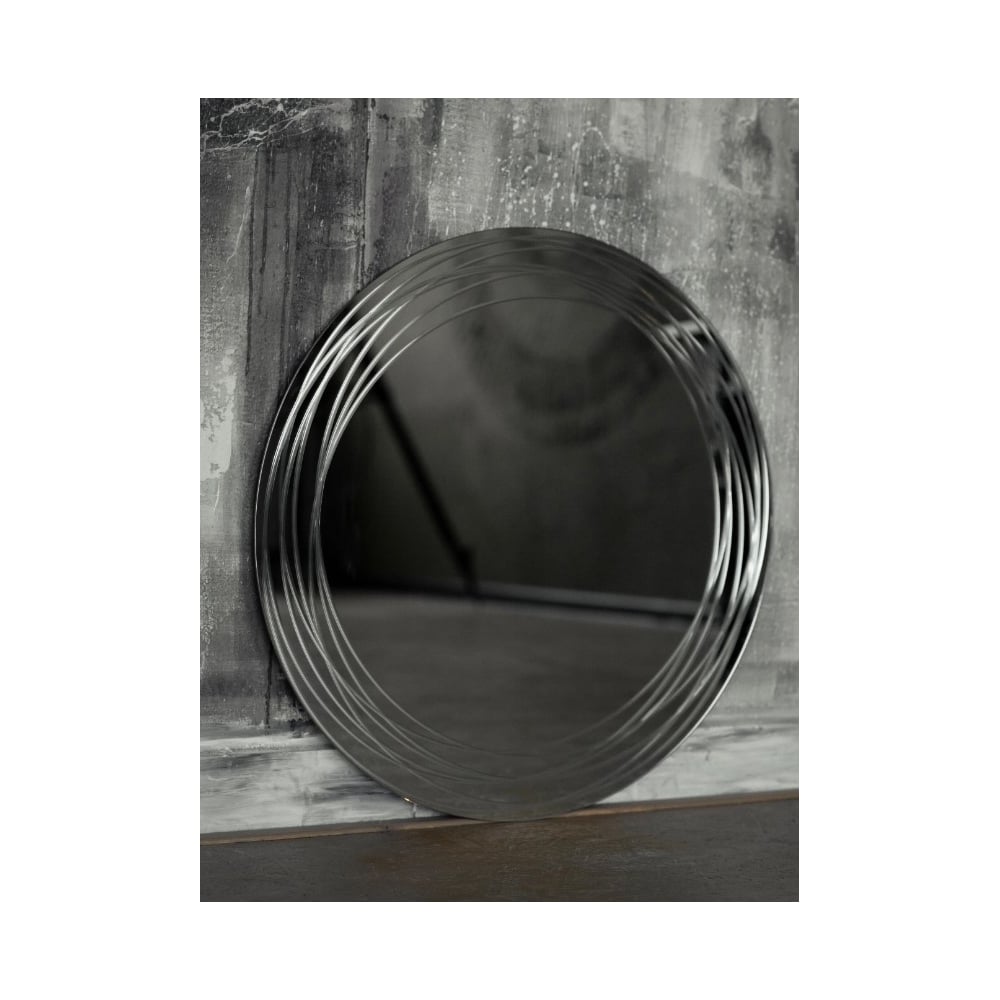 Зеркало БРИДЖ круглое д 700 с креплением, с гравировкой Абстракция ...