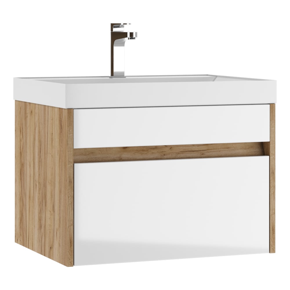 Тумба Домино Karlo под умывальник подвесная "Classic 60" с одним ящиком ...