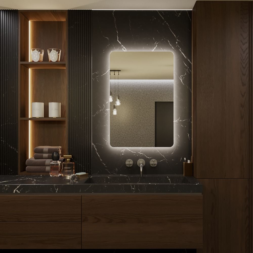 Зеркало Alias Эос 70x50 с нейтральной LED-подсветкой и механическая кнопка en705023 - выгодная ...