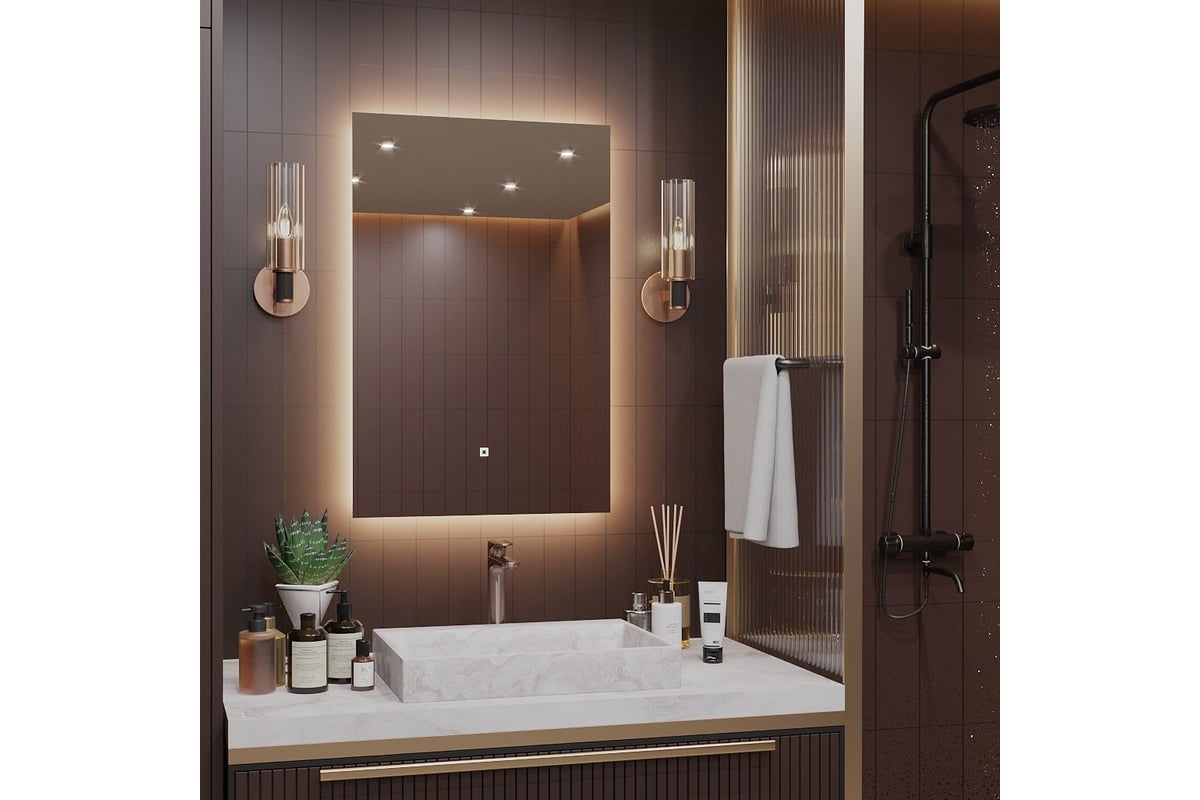 Зеркало Alias Квартал 70x50 с тёплой LED-подсветкой, с вилкой q705036 - выгодная цена, отзывы ...