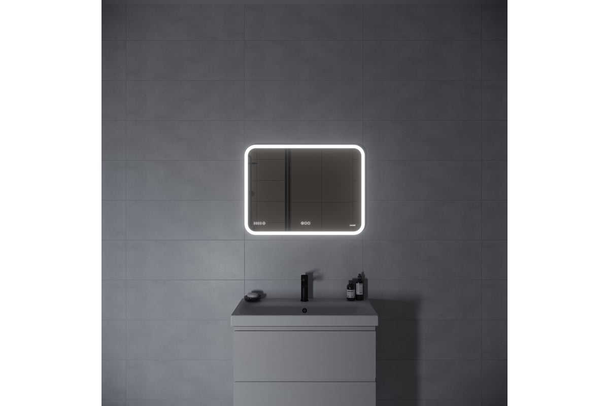 Зеркало Cersanit LED 070 design pro 80x60 с подсветкой bluetooth часы ...