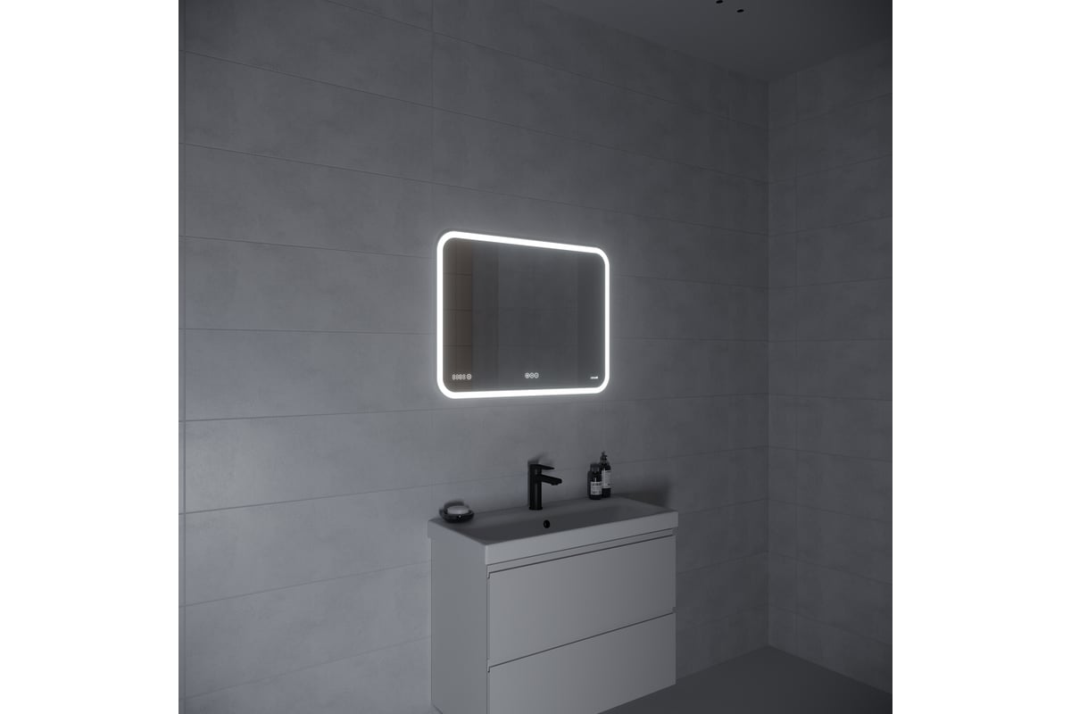 Зеркало Cersanit LED 070 design pro 80x60 с подсветкой bluetooth часы ...