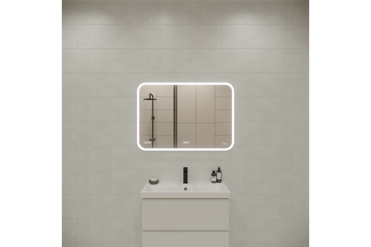 ЗеркалоCersanit LED 070 design pro 100x70 с подсветкой, bluetooth, часы ...