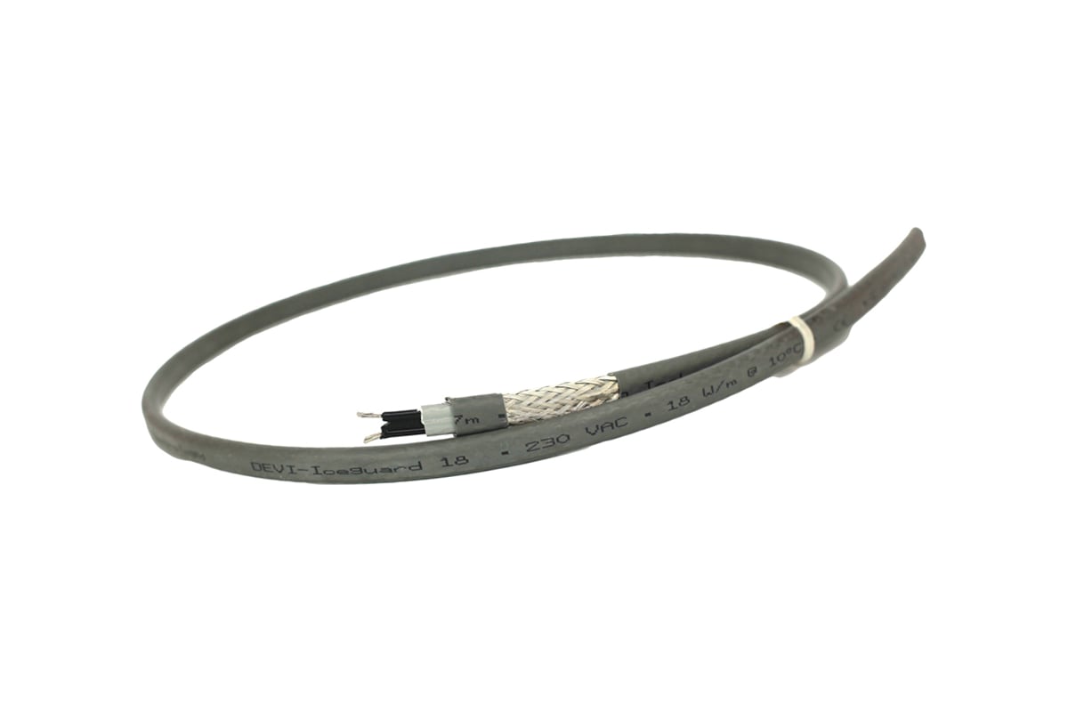 Нагревательный саморегулируемый кабель Devi Iceguard 18 черный катушка 100 м., 98300860 ...