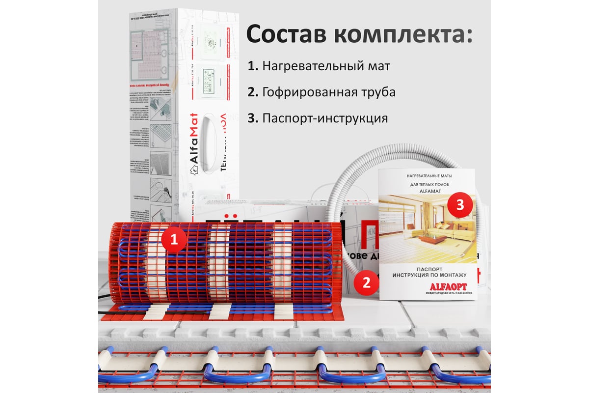 Мат нагревательный AlfaOpt AlfaMat-150 (2,5 м²) AM150-02-5 - выгодная ...