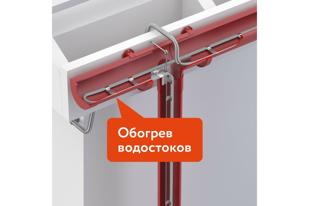 Греющий кабель для обогрева труб, водостоков и кровли RoofMate 18 Вт ...