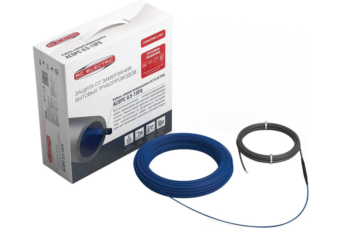 Саморегулирующийся кабель AC ELECTRIC ACSC 1.2-40PS-100 НС-1197024 ...