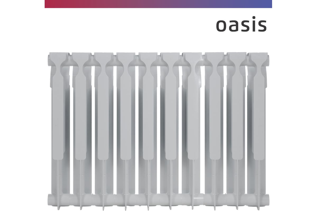 Биметаллический радиатор OASIS Эко 500/80/10 4640039487197 - выгодная ...