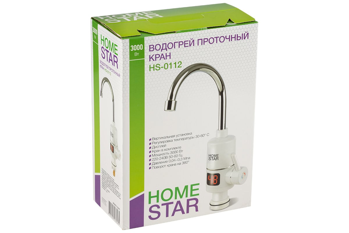 Проточный кран Homestar HS-0112 104392 - выгодная цена, отзывы ...