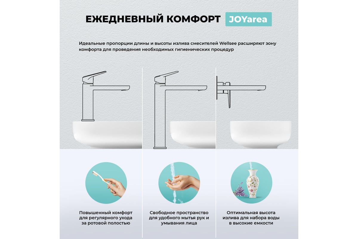 Раковина для ванной Wellsee Croquis в наборе 4 в 1 201001895 - выгодная ...